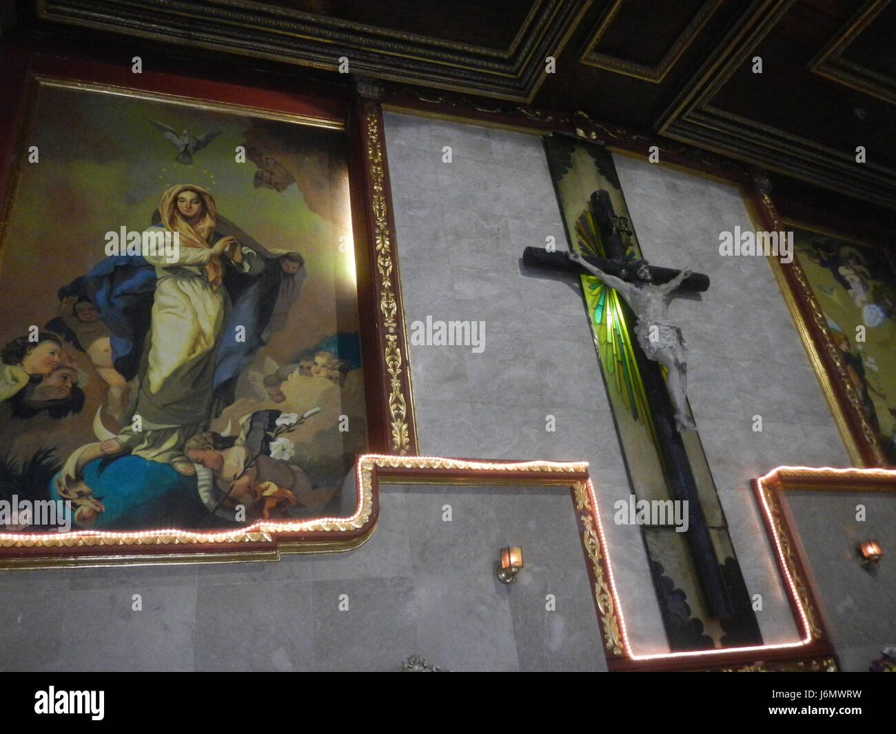 An interior view of the Immaculate Conception Parish Church in Pandi ...