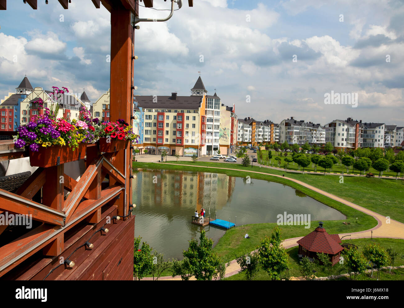 beautiful views residential complex with landscaping Stock Photo - Alamy
