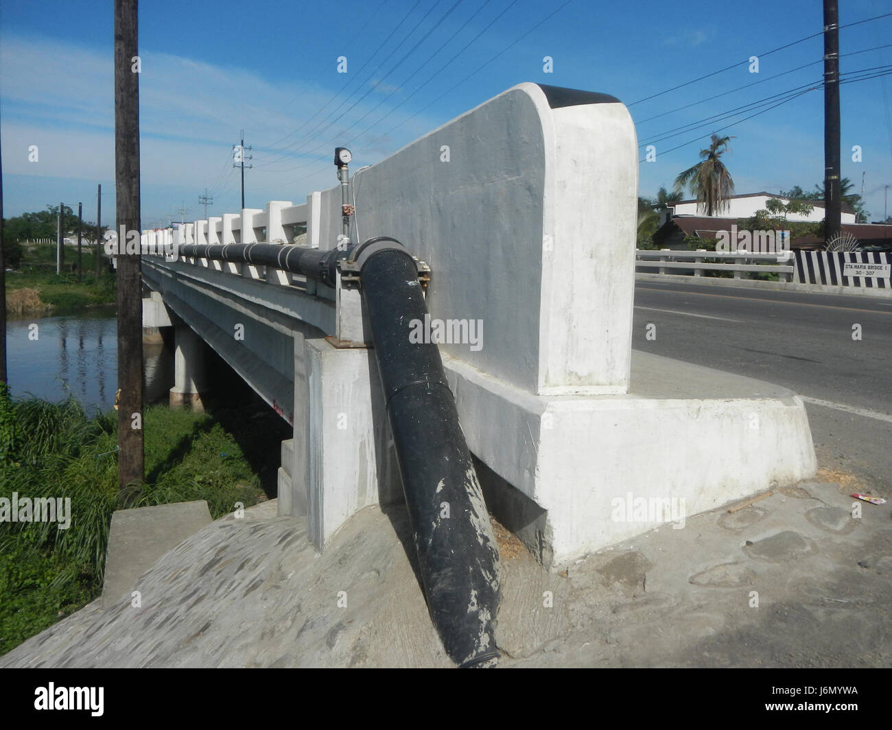 A photograph of the Santa Maria Bridge in Bulacan, specifically located ...