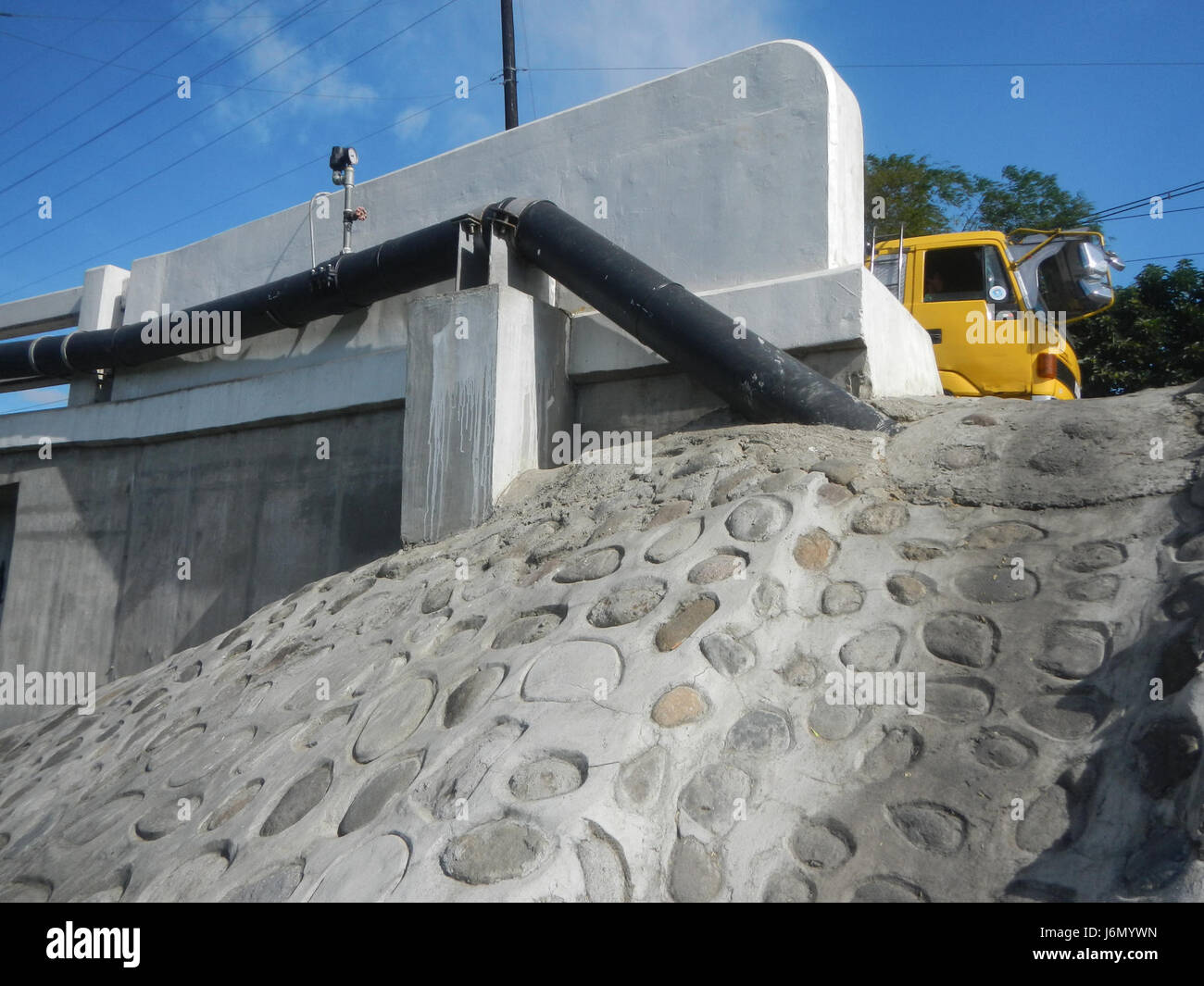 This image depicts the Santa Maria Bridge in Bulacan, located along the ...