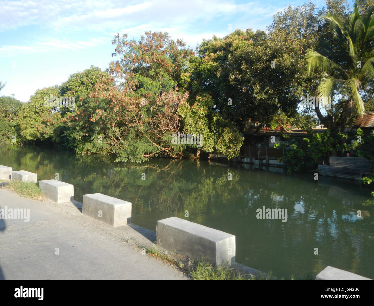 This image depicts the paddy fields, grasslands, trees, and houses of ...
