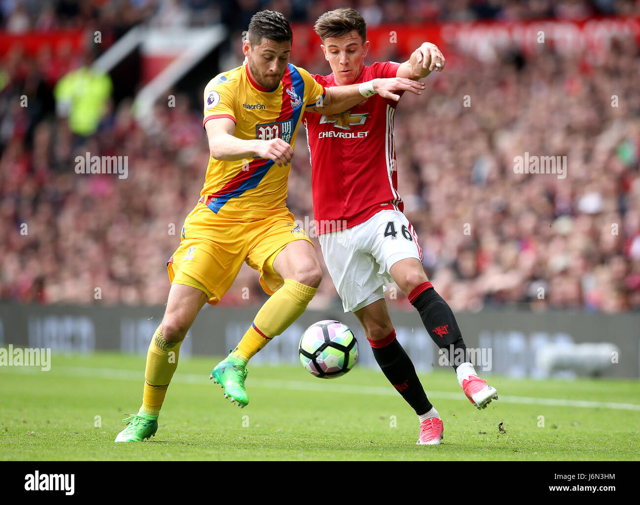 Manchester Uniteds Josh Harrop Right And Crystal Palaces Joel Ward