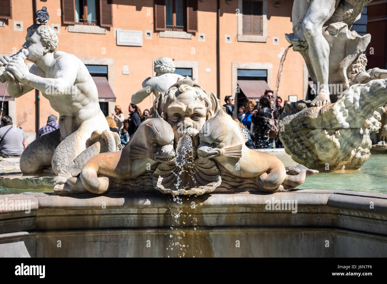 The Piazza Navona with its Fountains by Bernini and Della Porta in Rome ...