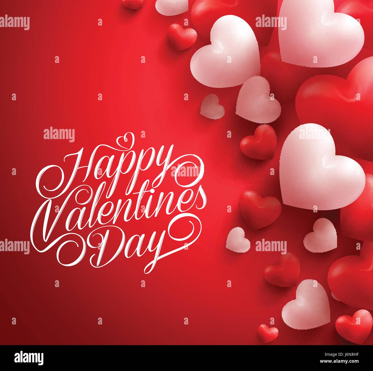 Colorful Soft and Smooth Valentine Hearts in Red vector Background ...