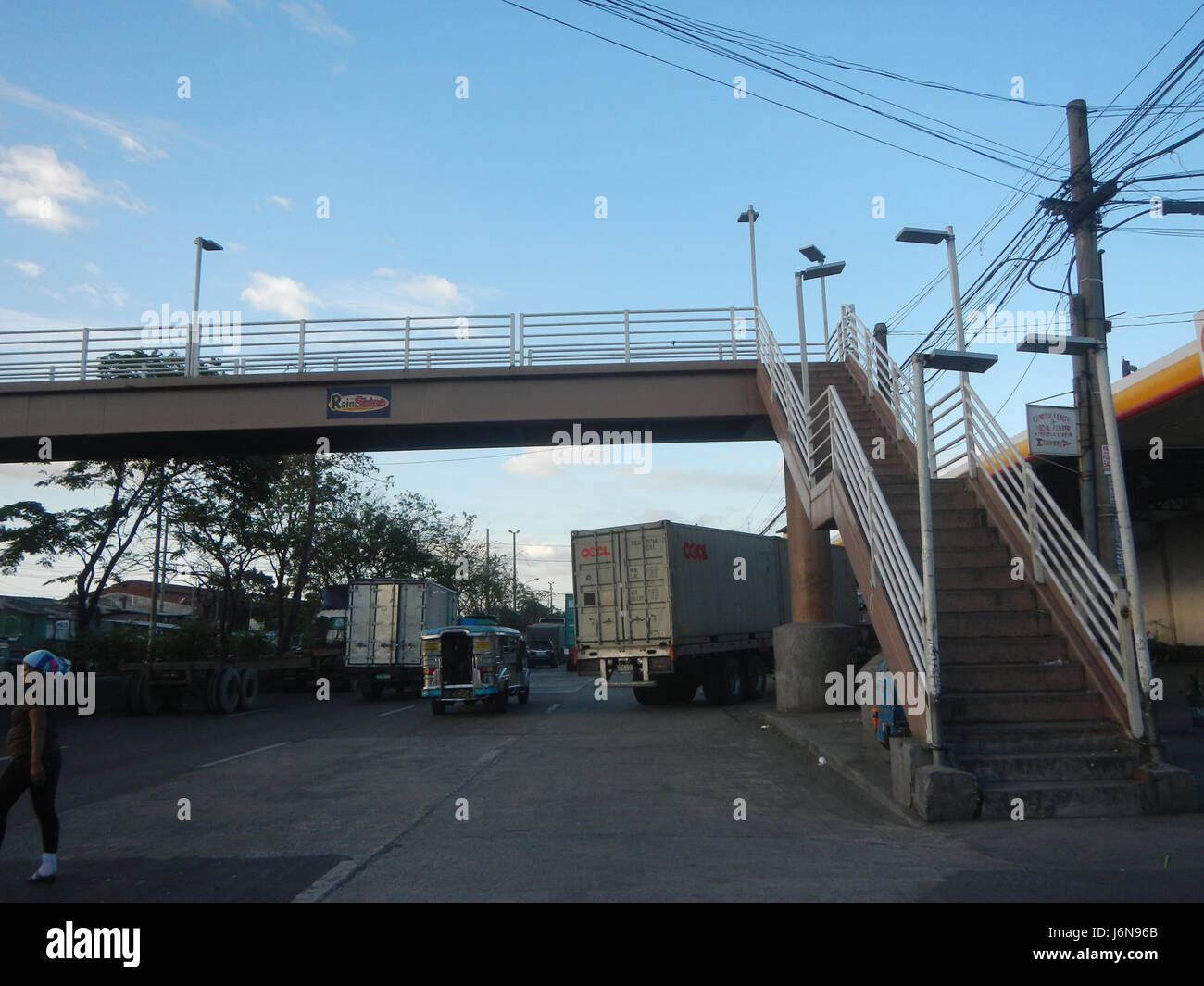 This image shows a pedestrian footbridge located at Pier 18 C-2 ...