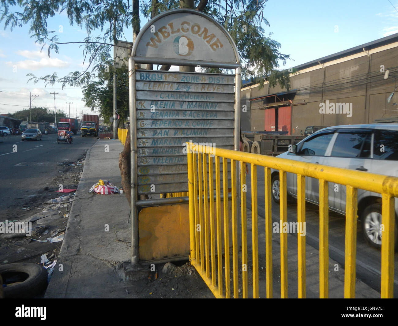 The pedestrian footbridge at Pier 18 in Tondo, Manila, is part of the ...