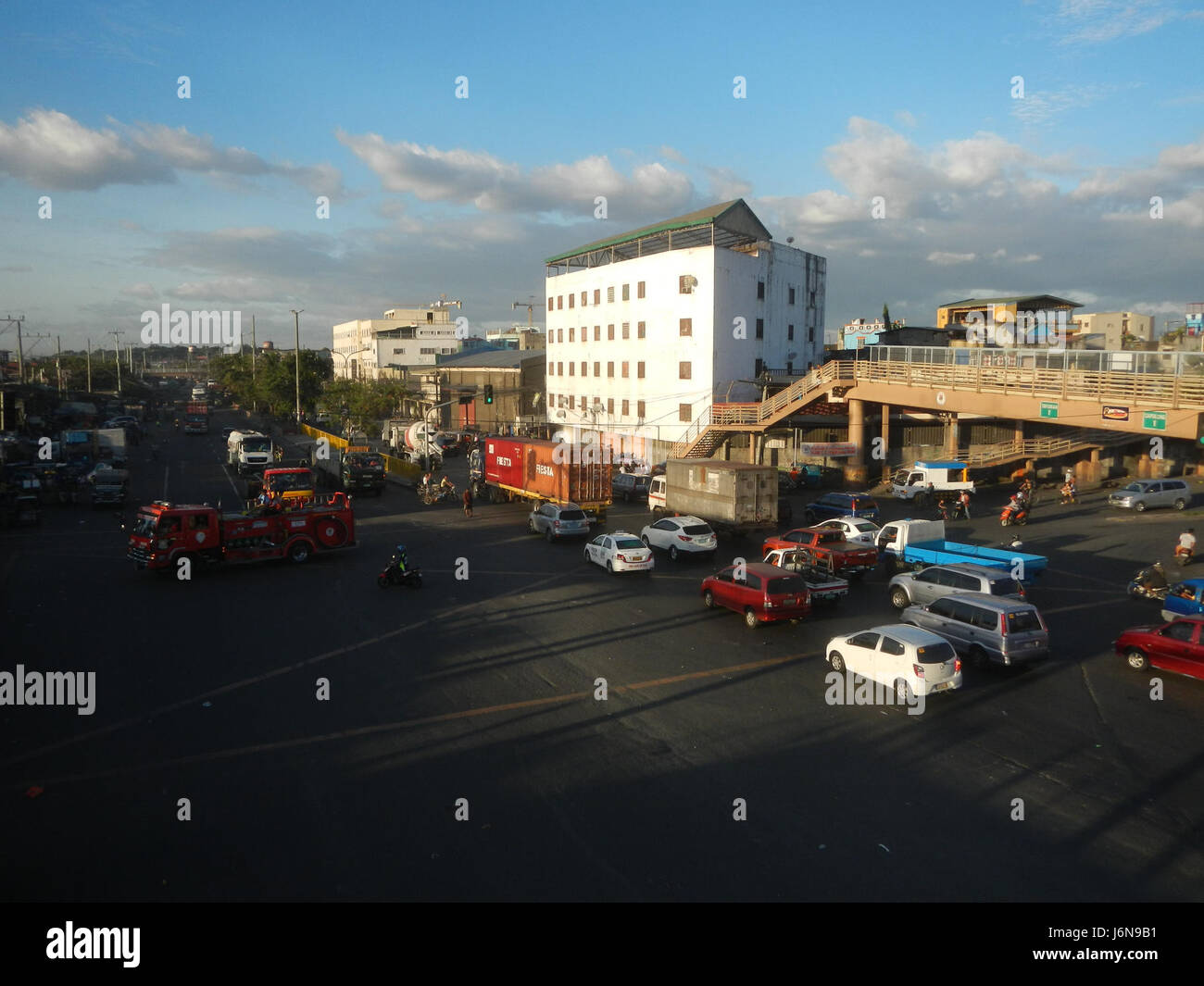 An image of a pedestrian footbridge in Tondo, Manila, connecting Capulong and Marcos Road ...