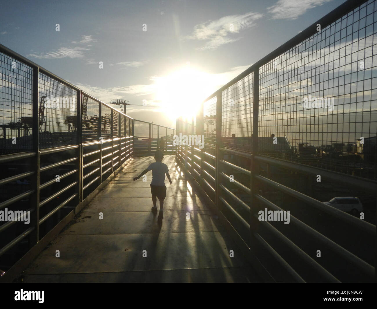 A pedestrian footbridge in Tondo, Manila, connecting Capulong and Marcos Road, enhancing ...