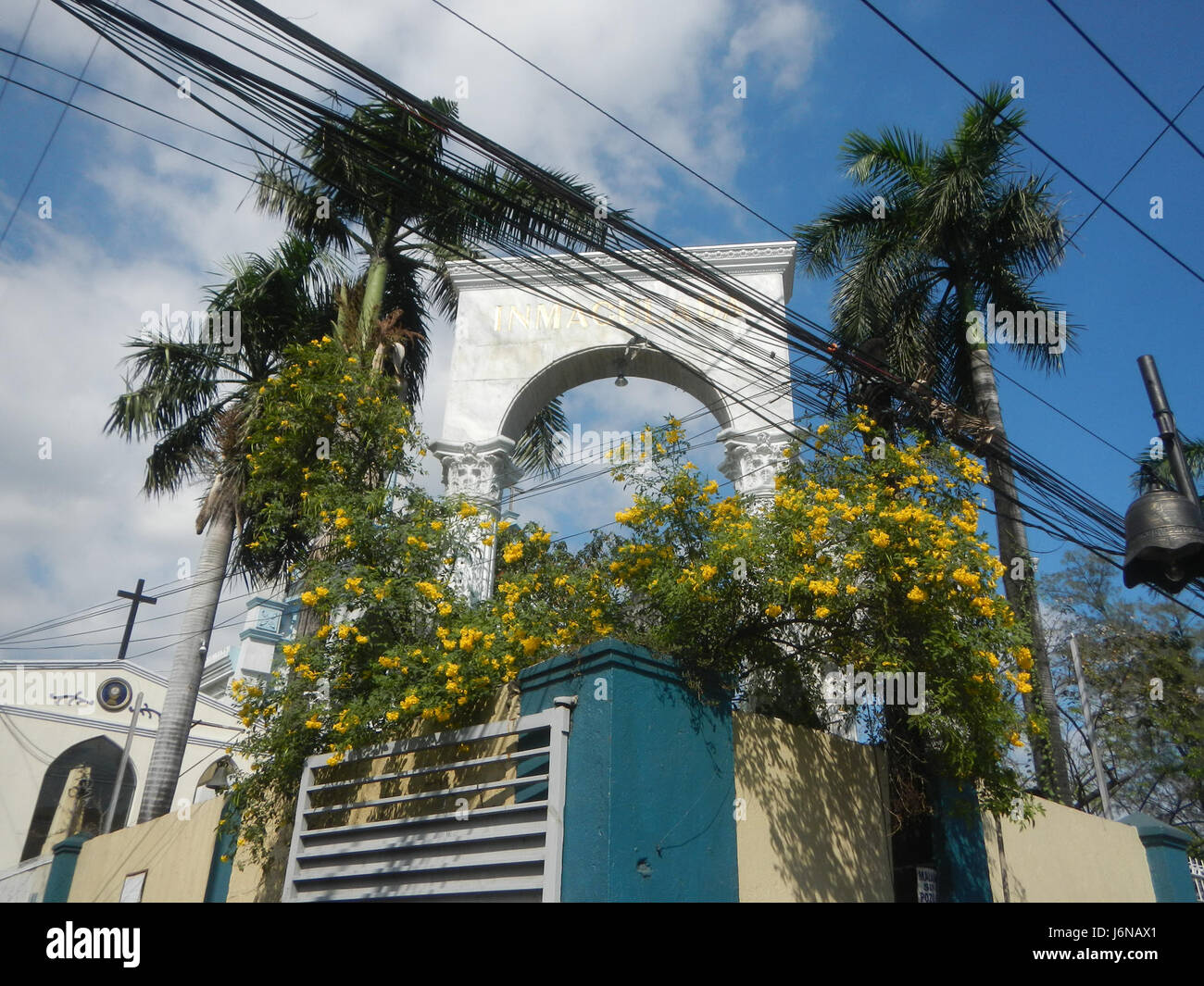 The pedestrian footbridge near the Immaculate Conception Church and ...