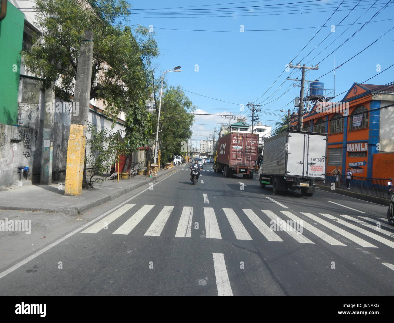 The image shows a pedestrian footbridge near the Immaculate Conception ...