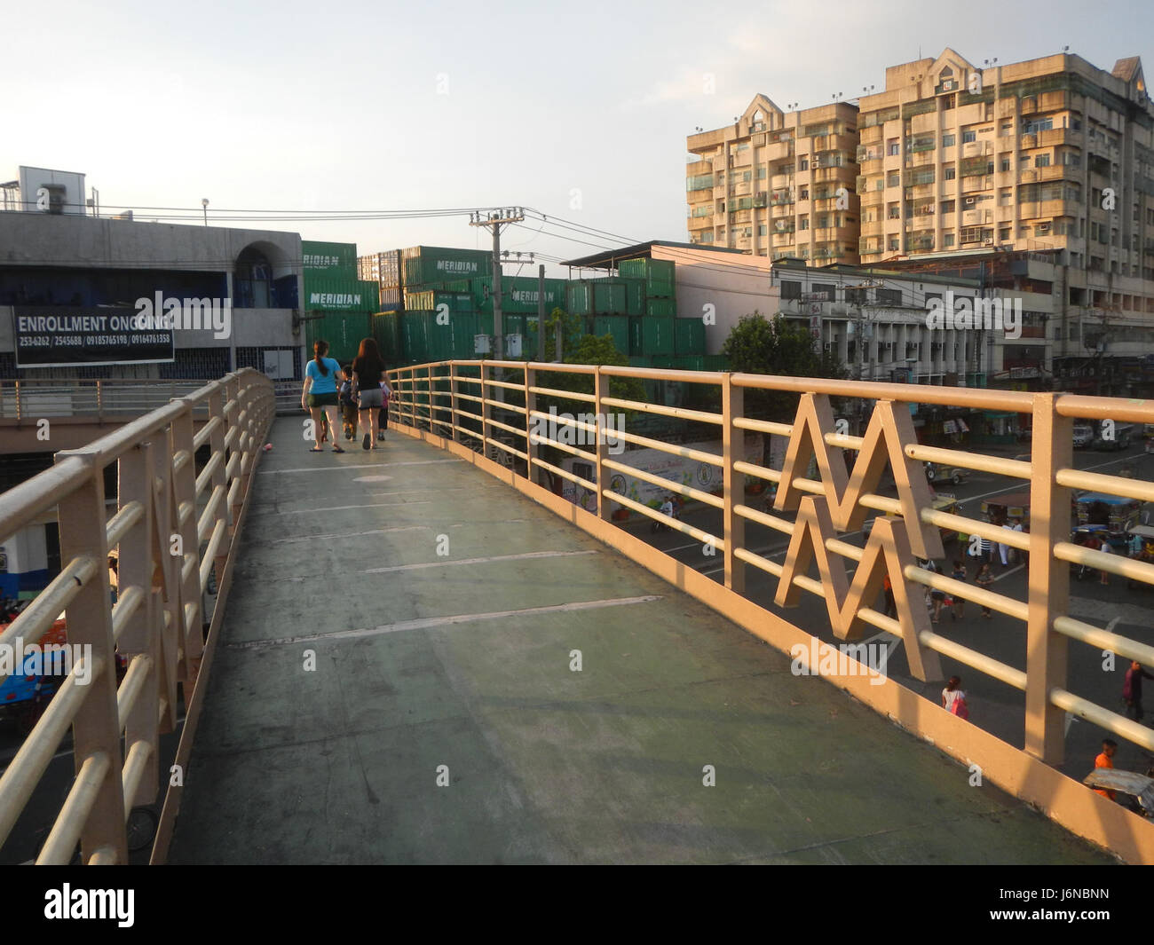 This pedestrian footbridge connects various districts in Manila ...