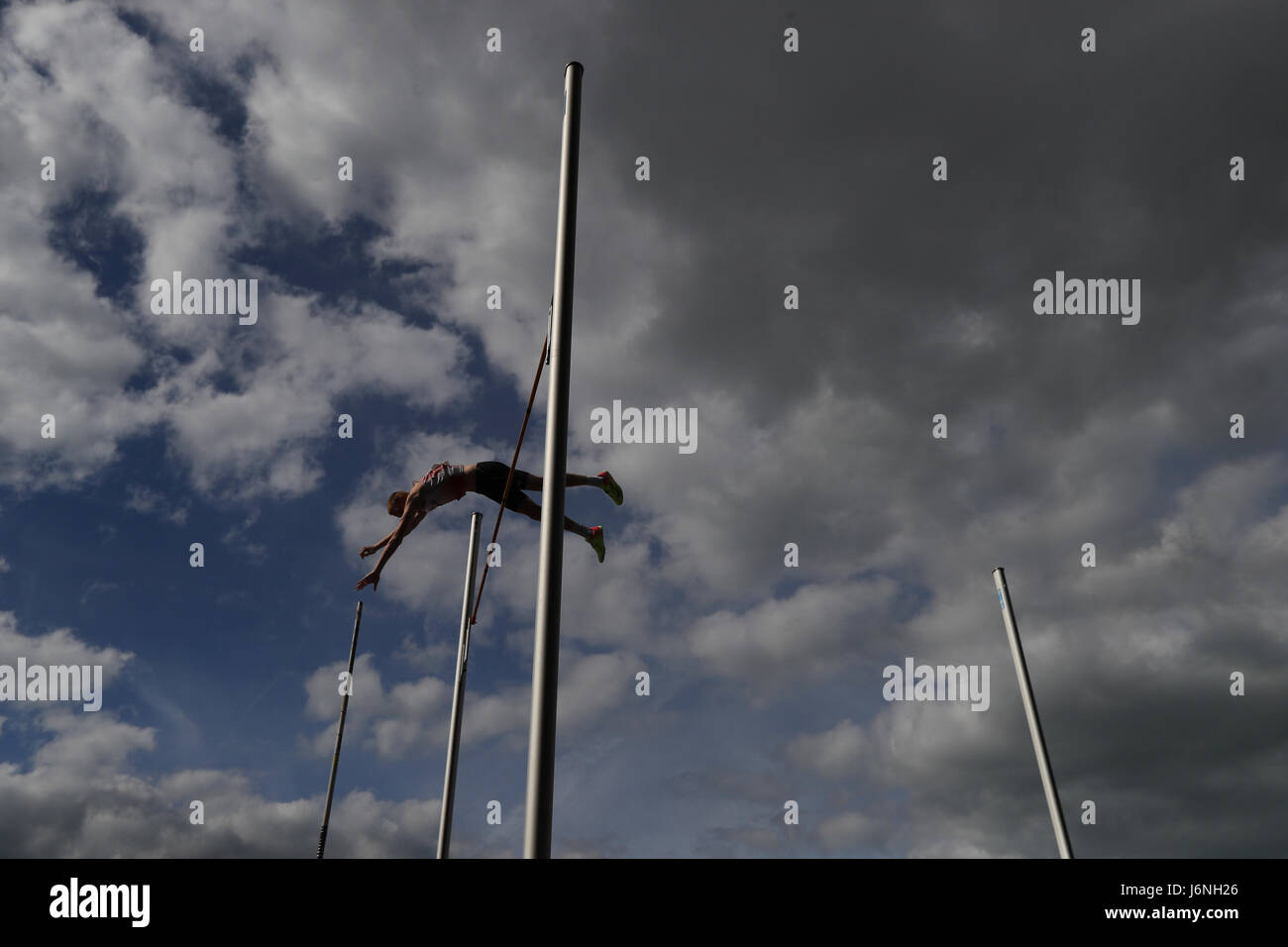 Adam Hague in the Men's Pole Vault during the Loughborough ...