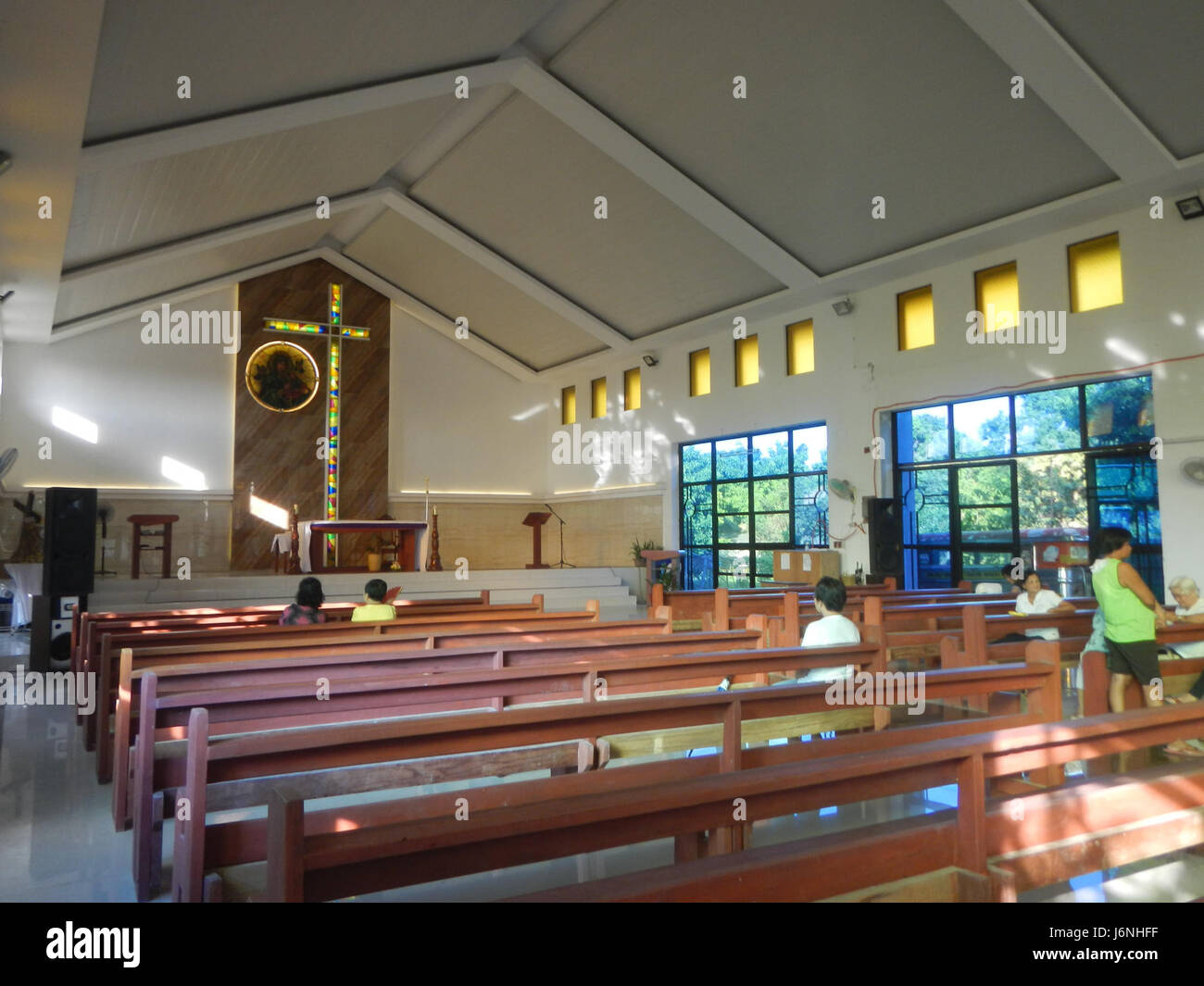 This photograph shows the construction of the Mother of Perpetual Help ...