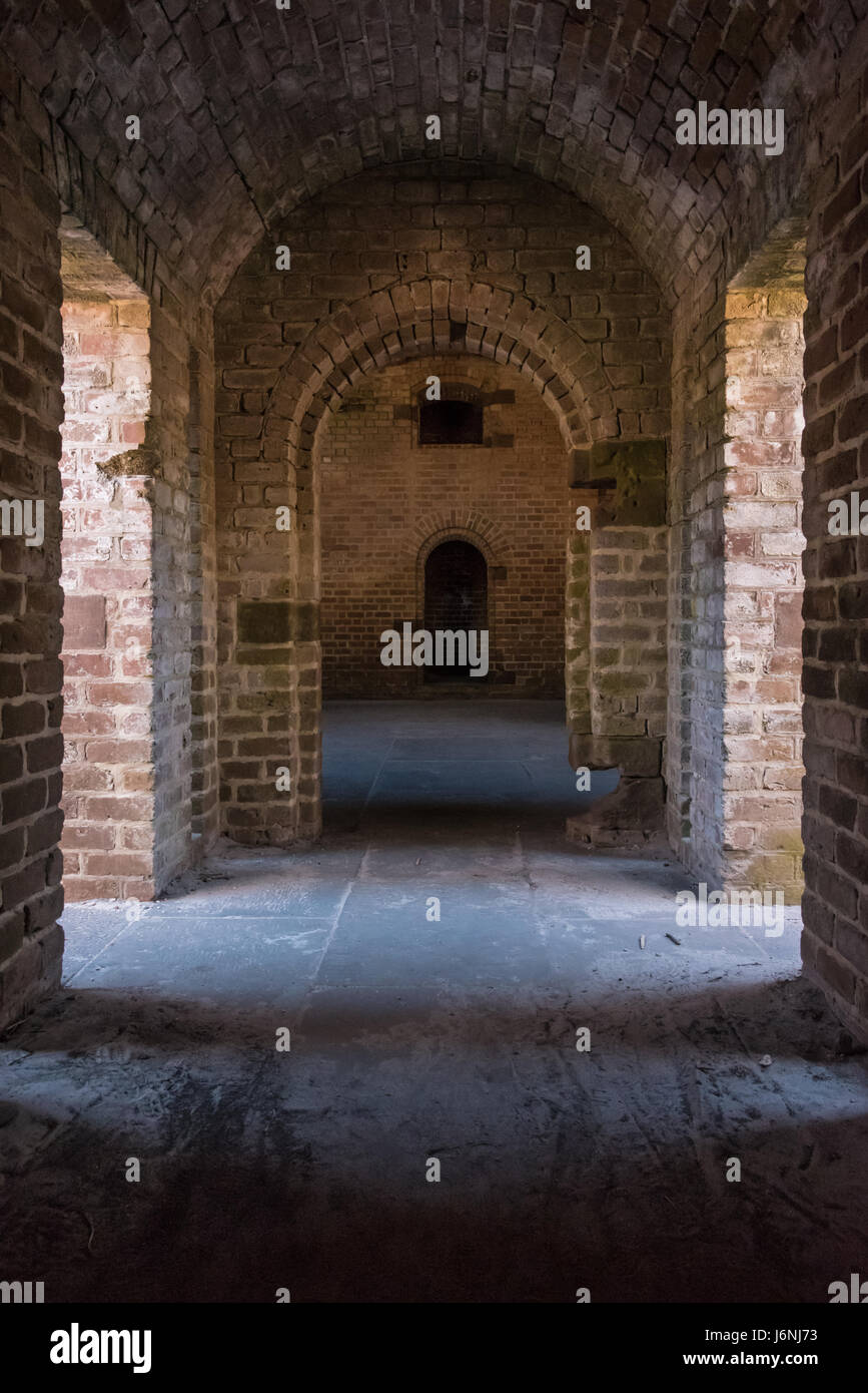 Brick passageway at Fort Clinch in Fernandina Beach, Florida on Amelia ...