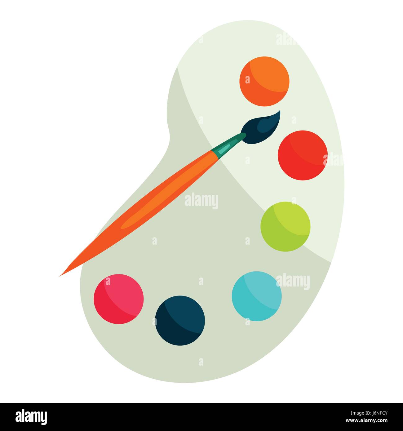 Palette with paints and brush icon, cartoon style Stock Vector Image ...