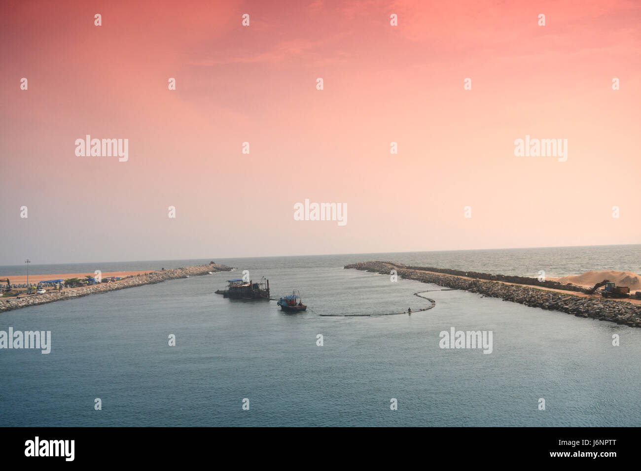 Muthala Pozhi Harbor - Perumathura beach - thiruvananthapuram Stock ...