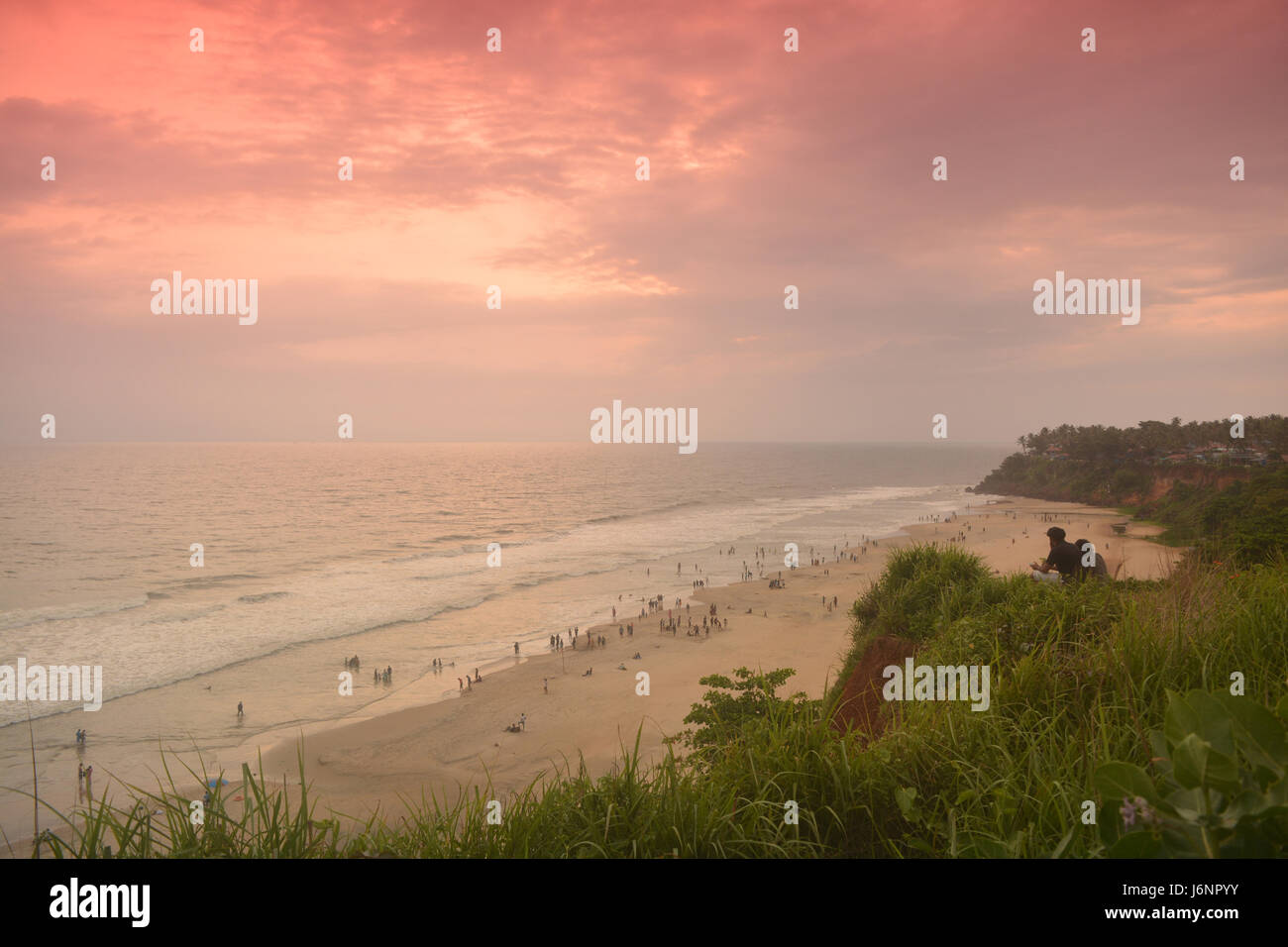 varkala beach cliff view Stock Photo - Alamy