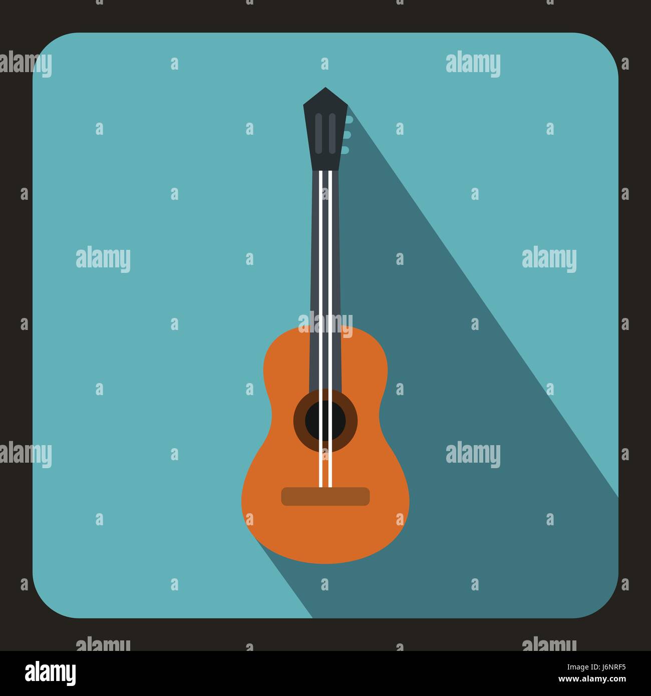 Classical guitar icon, flat style Stock Vector Image & Art - Alamy