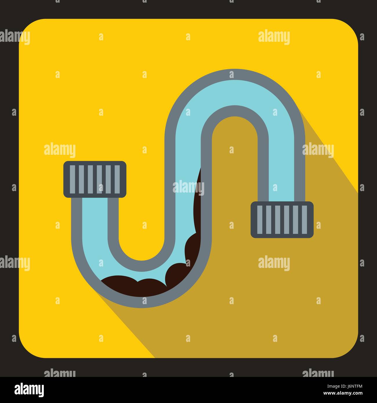 Clog in the pipe icon, flat style Stock Vector Image & Art - Alamy