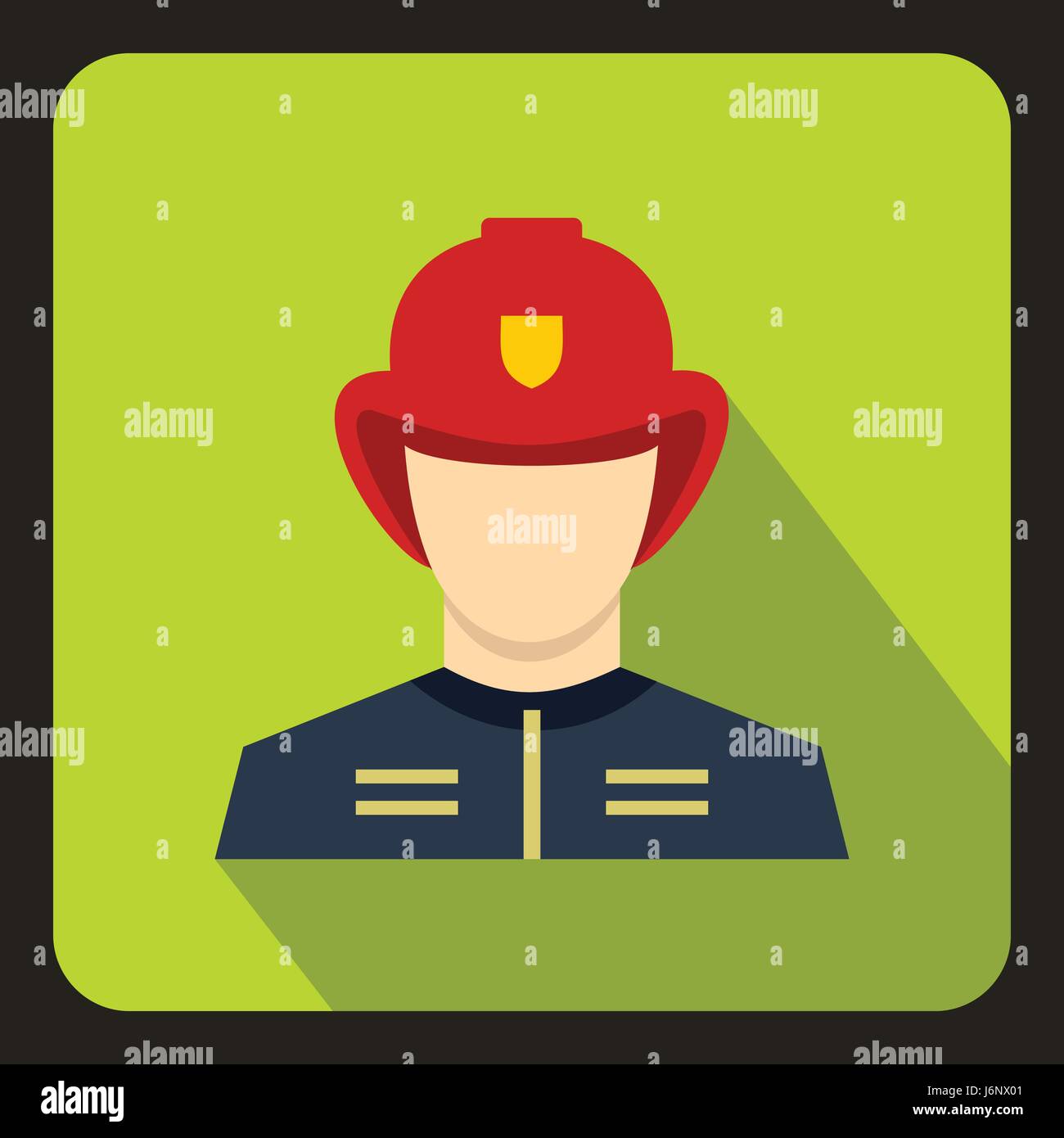 Fireman icon, flat style Stock Vector Image & Art - Alamy