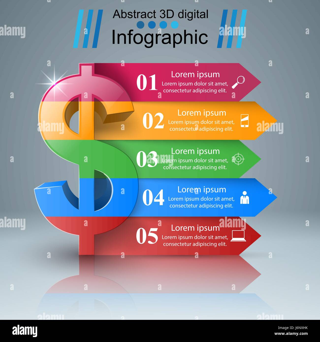 Business Infographics. Dollar, Money icon Stock Vector Image & Art - Alamy