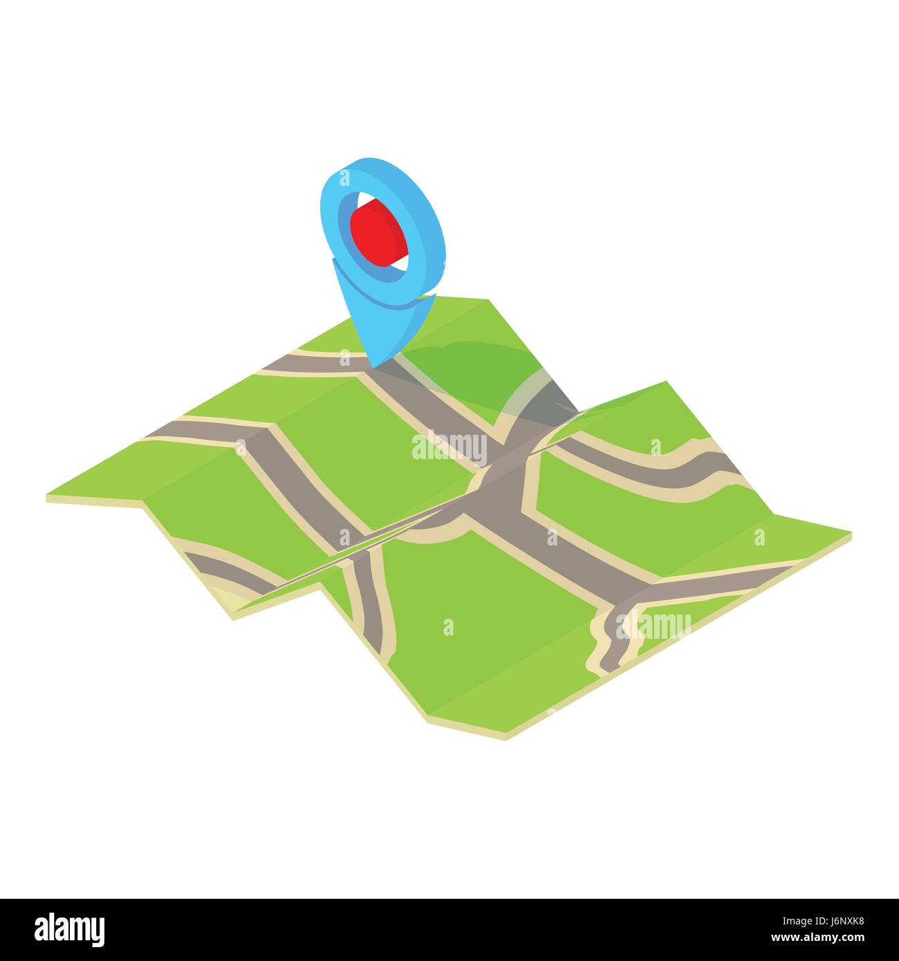 GPS sign on map icon, cartoon style Stock Vector Image & Art - Alamy