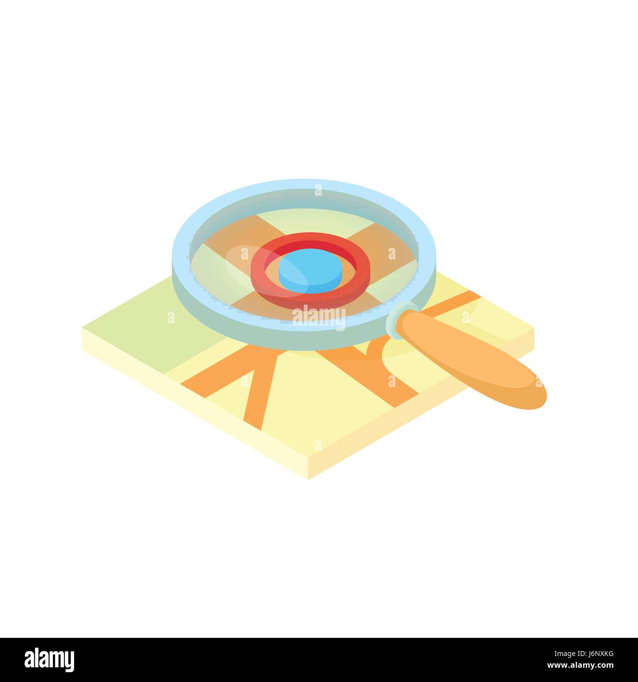 Search through a magnifying glass on map icon Stock Vector Image & Art ...