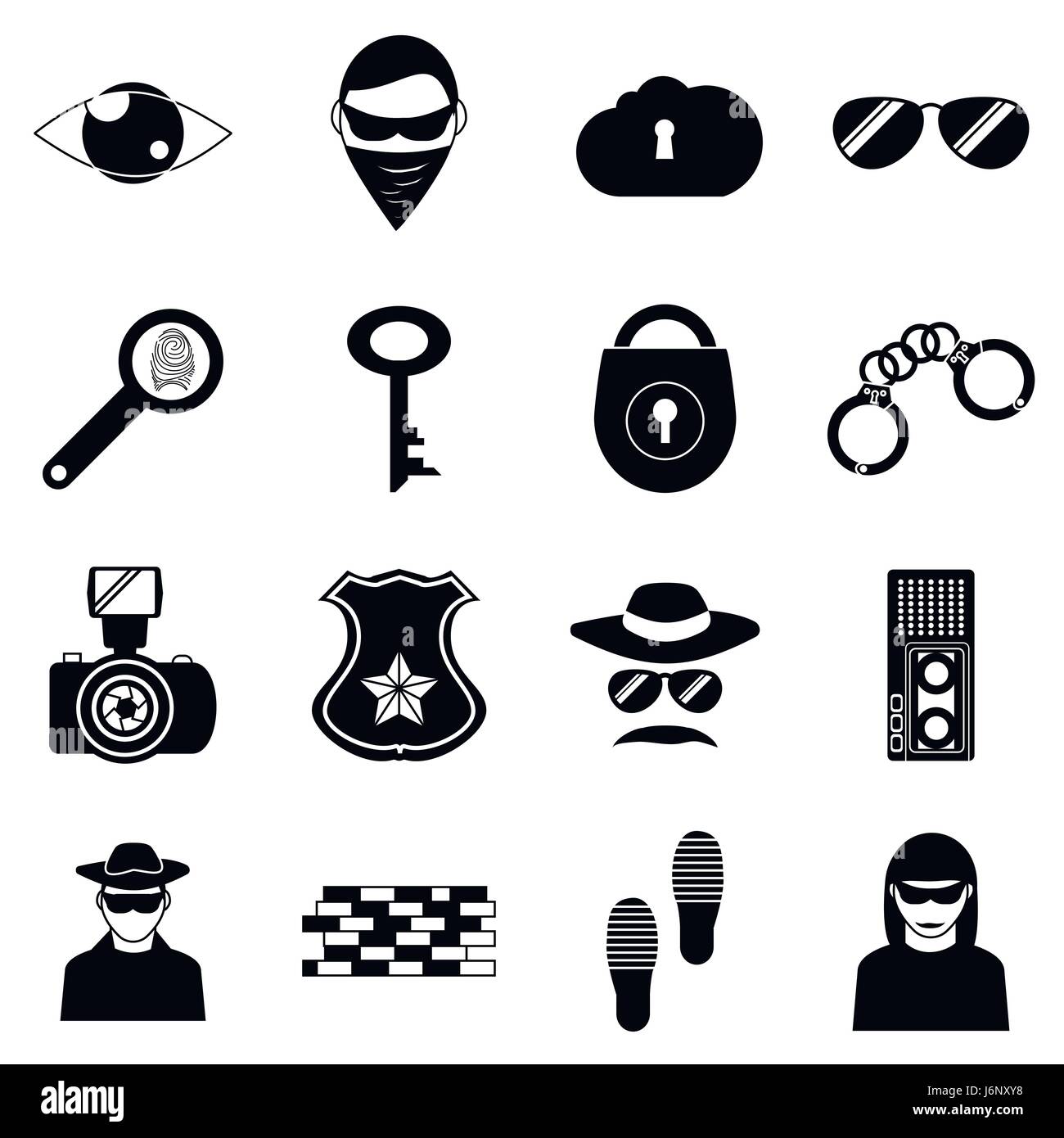 Crime icons set, simple style Stock Vector Image & Art - Alamy