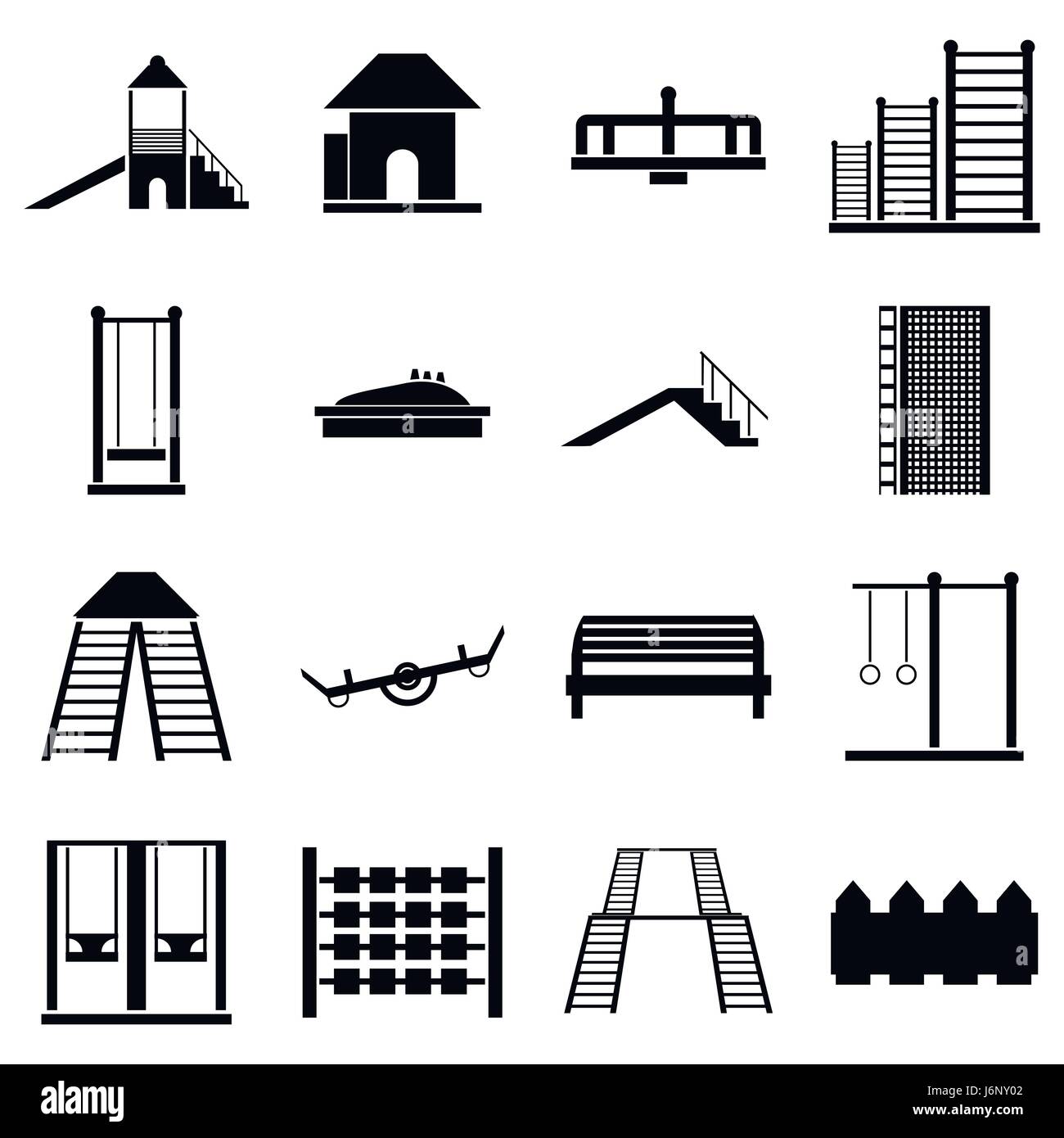 Children playground icons set, simple style Stock Vector Image & Art ...