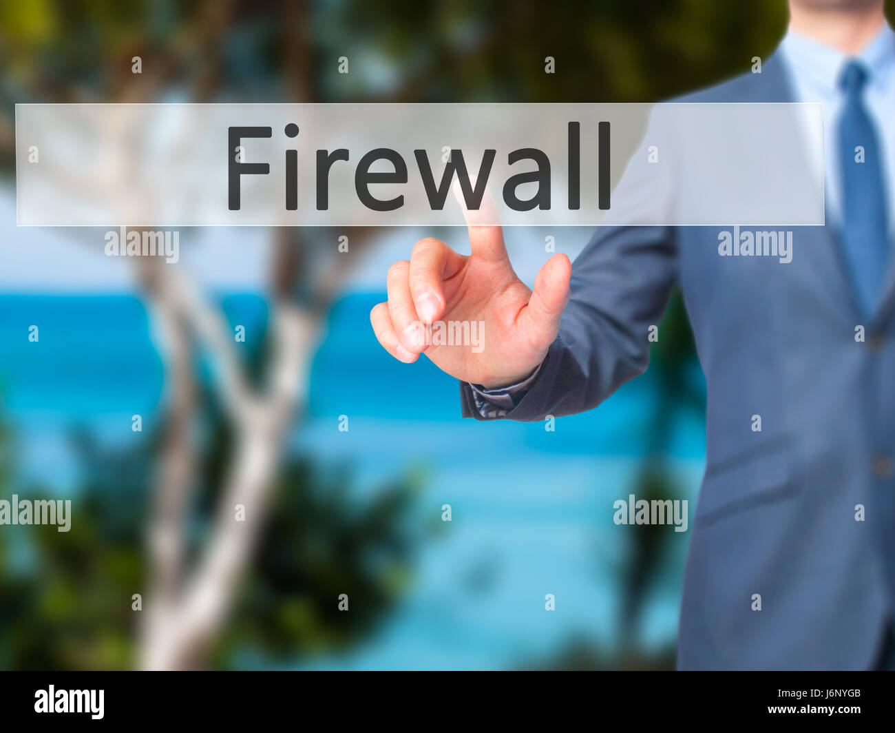 Firewall - Businessman hand pressing button on touch screen interface ...