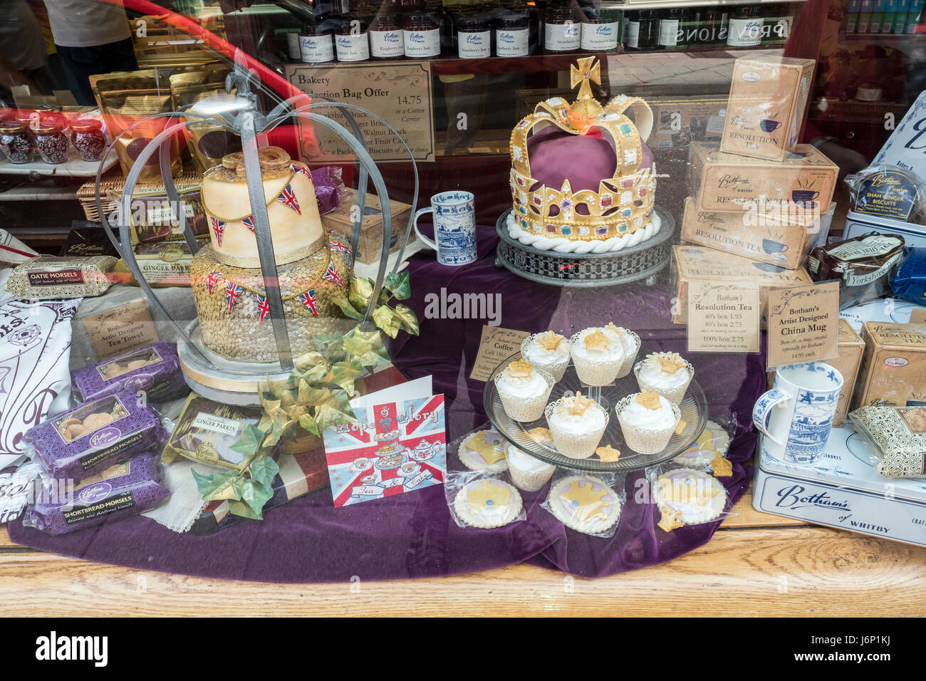 Cake Display, Boothams Shop, Whitby, North Yorkshire Stock Photo - Alamy
