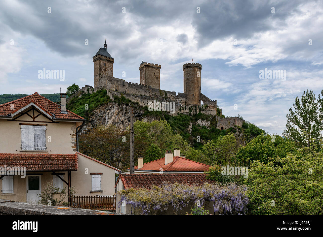 French castle, château of Foix, Ariège, France, Europe Stock Photo - Alamy