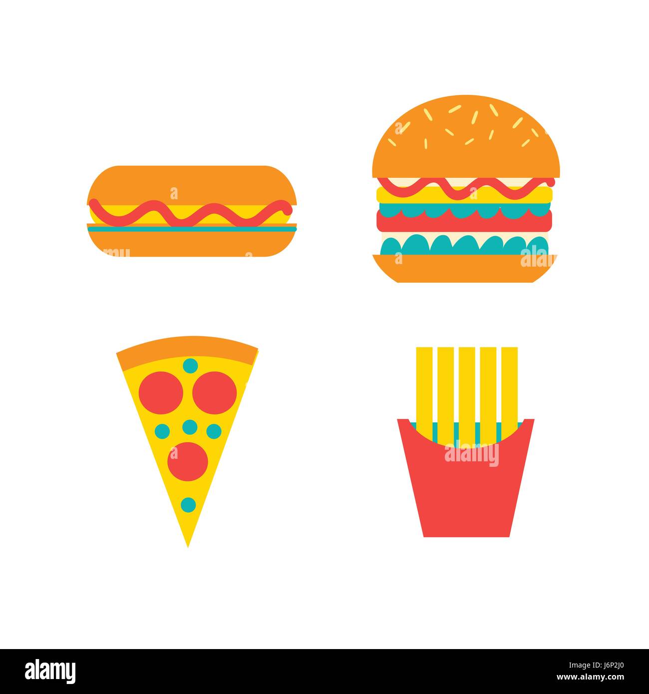 Set of fast food vector food Stock Vector Image & Art - Alamy