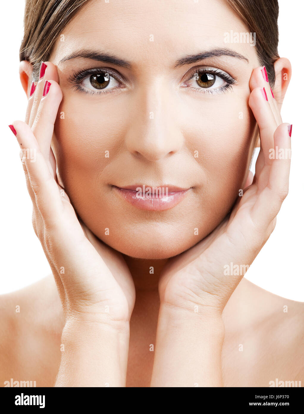 woman beautiful beauteously nice health face portrait skin youth girl ...