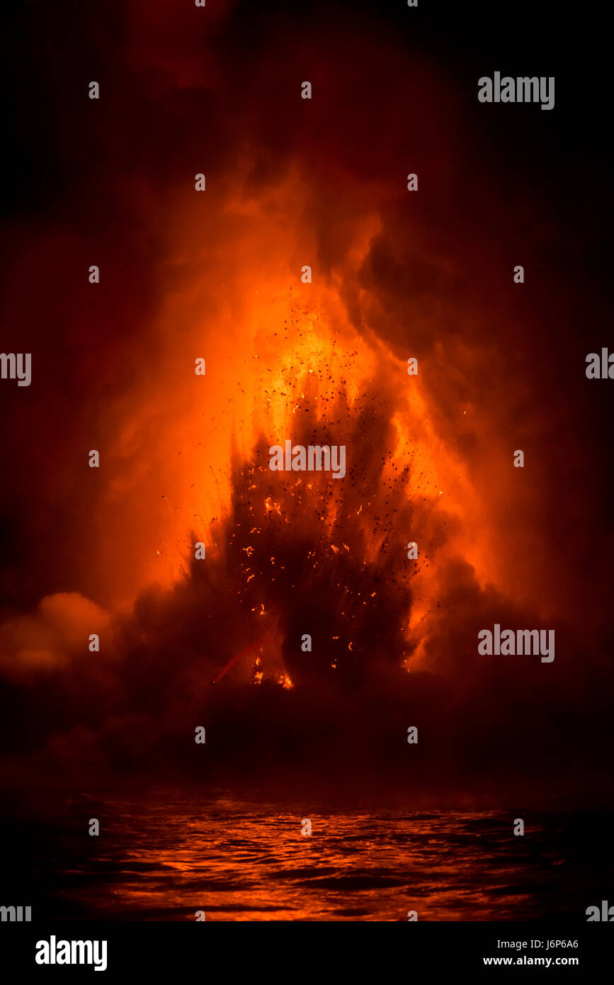 A lava flow on the big Island of Hawaii known as the fire hose spews ...