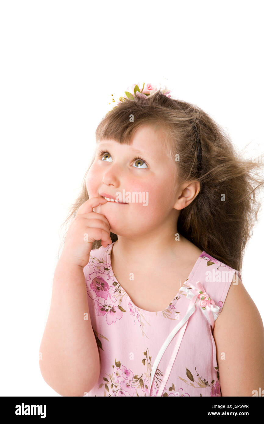 Happy curious child looking up isolated on white Stock Photo - Alamy