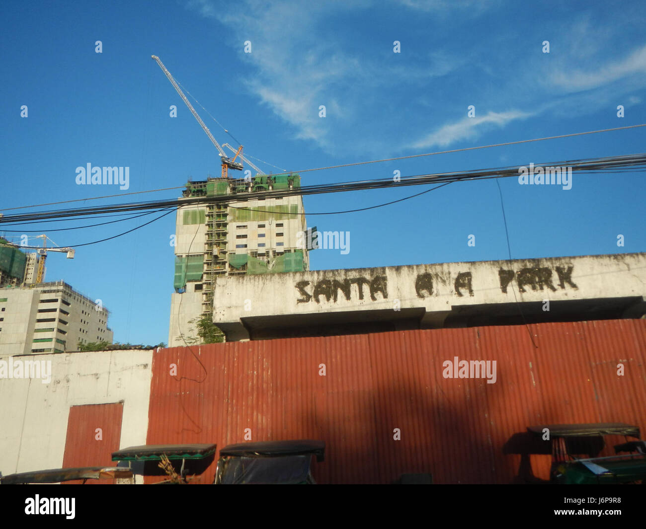 A street in the Makati area, Philippines, located near Santa Ana Park ...