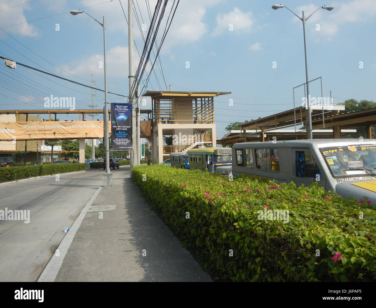 The pedestrian footbridge at Marquee Mall in Angeles City, Pampanga, is ...