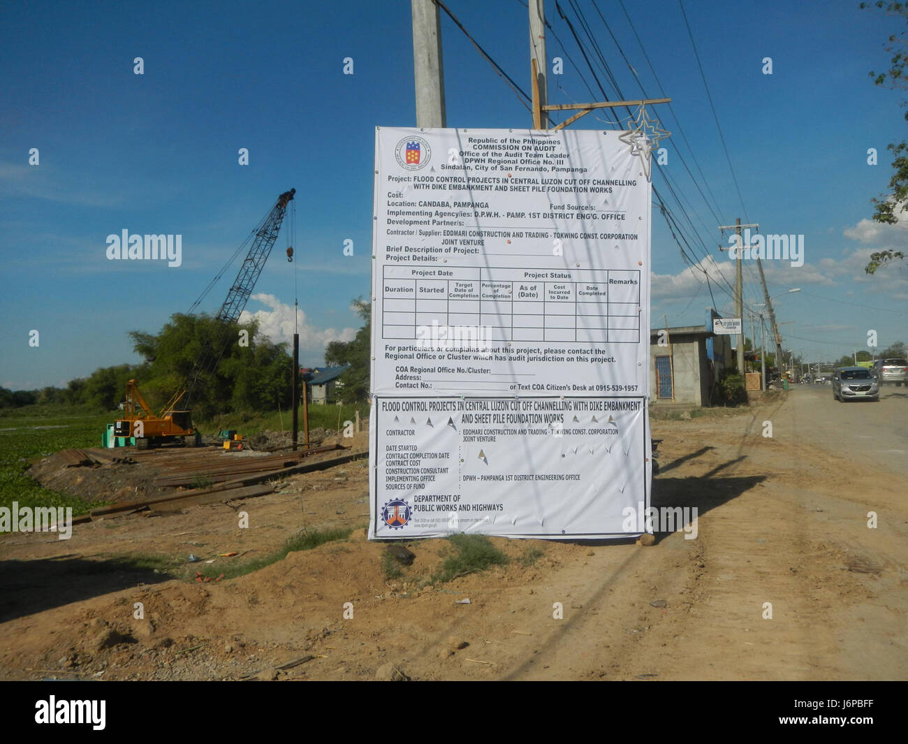 The flood control cut-off channelling dike in Candaba, Pampanga, is ...