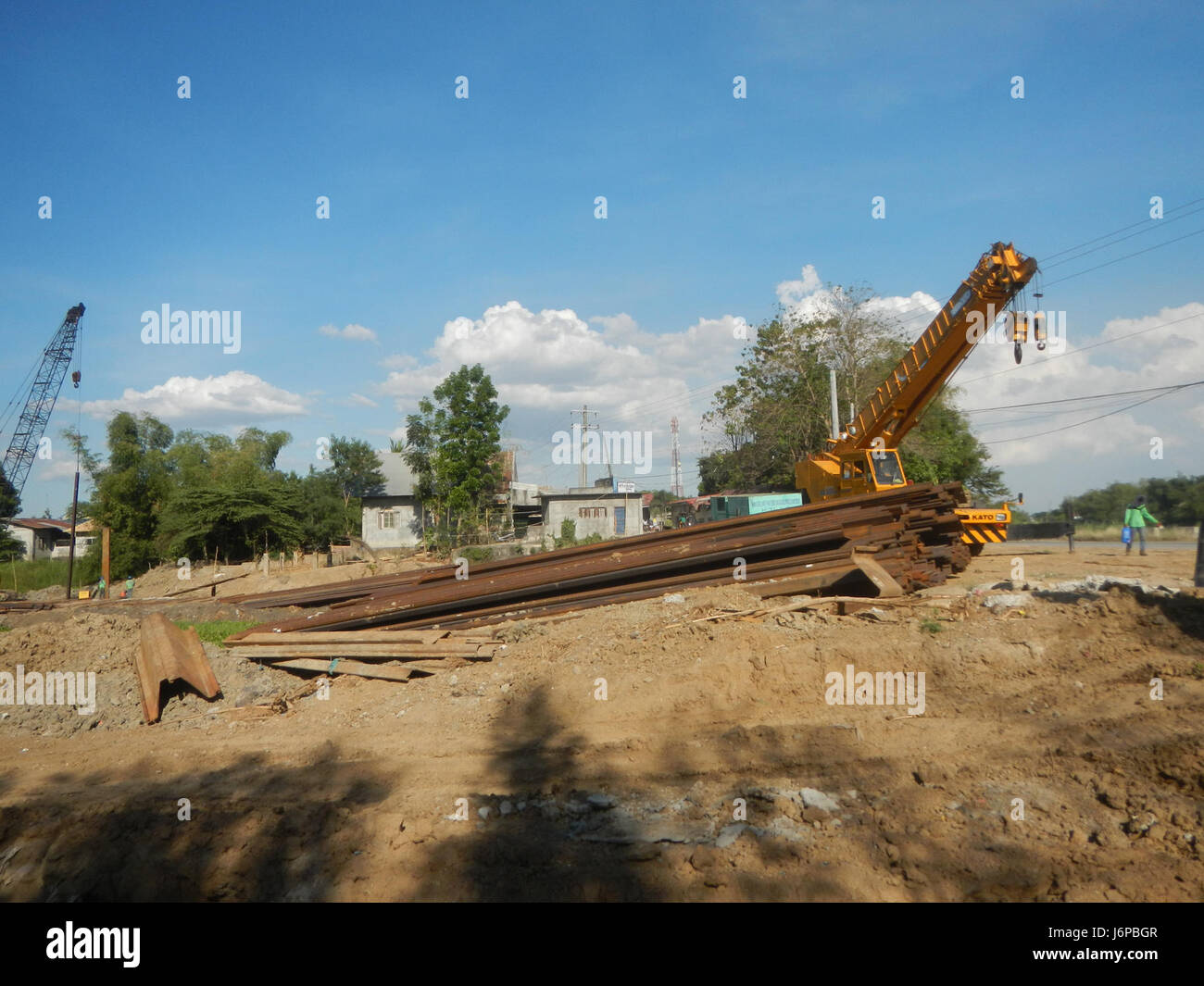 Engineering plan for flood control involving a cut-off channelling dike ...