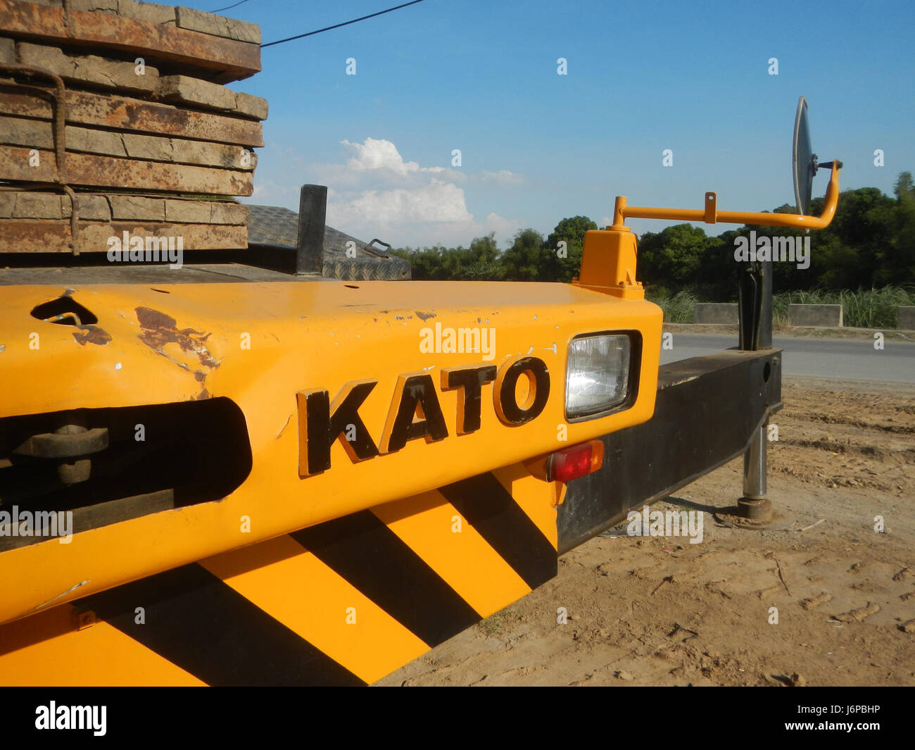 This image depicts the flood control cut-off channeling dike embankment ...
