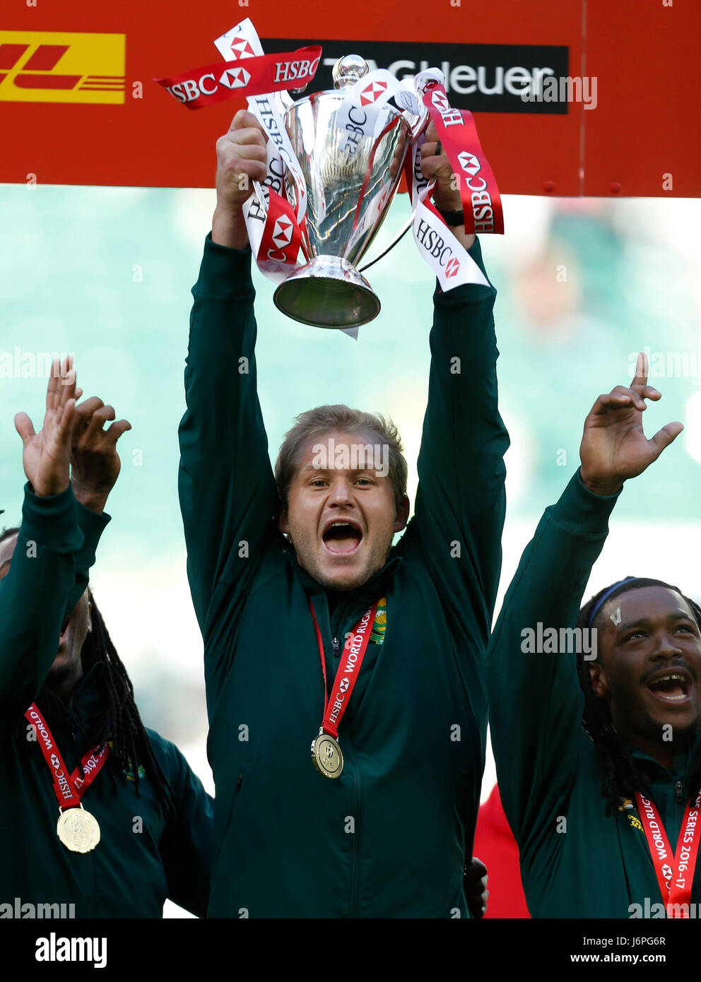 South Africa's Philip Snyman celebrates winning the overall HSBC World ...