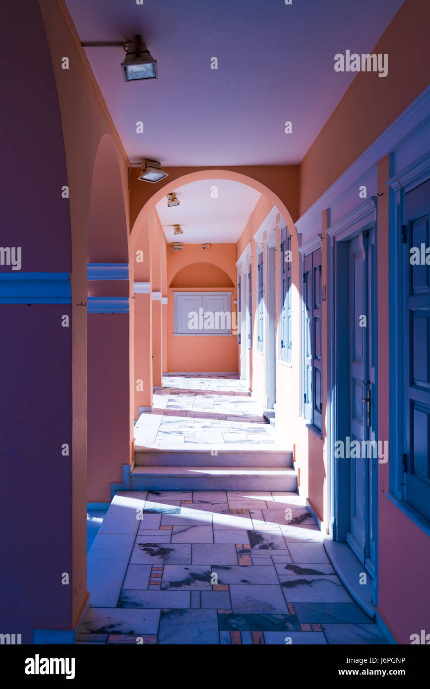 mediterranean gallery architecture Stock Photo - Alamy