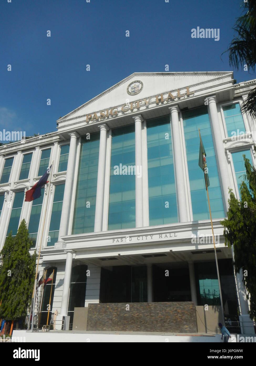 The Pasig City Hall Compound includes designated bicycle parking areas ...