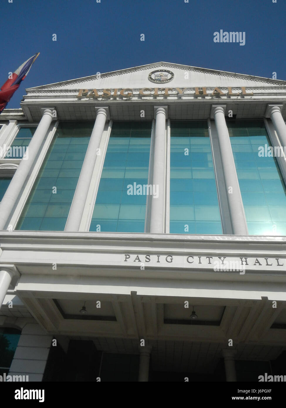 The Pasig City Hall Compound features a designated bicycle parking area ...