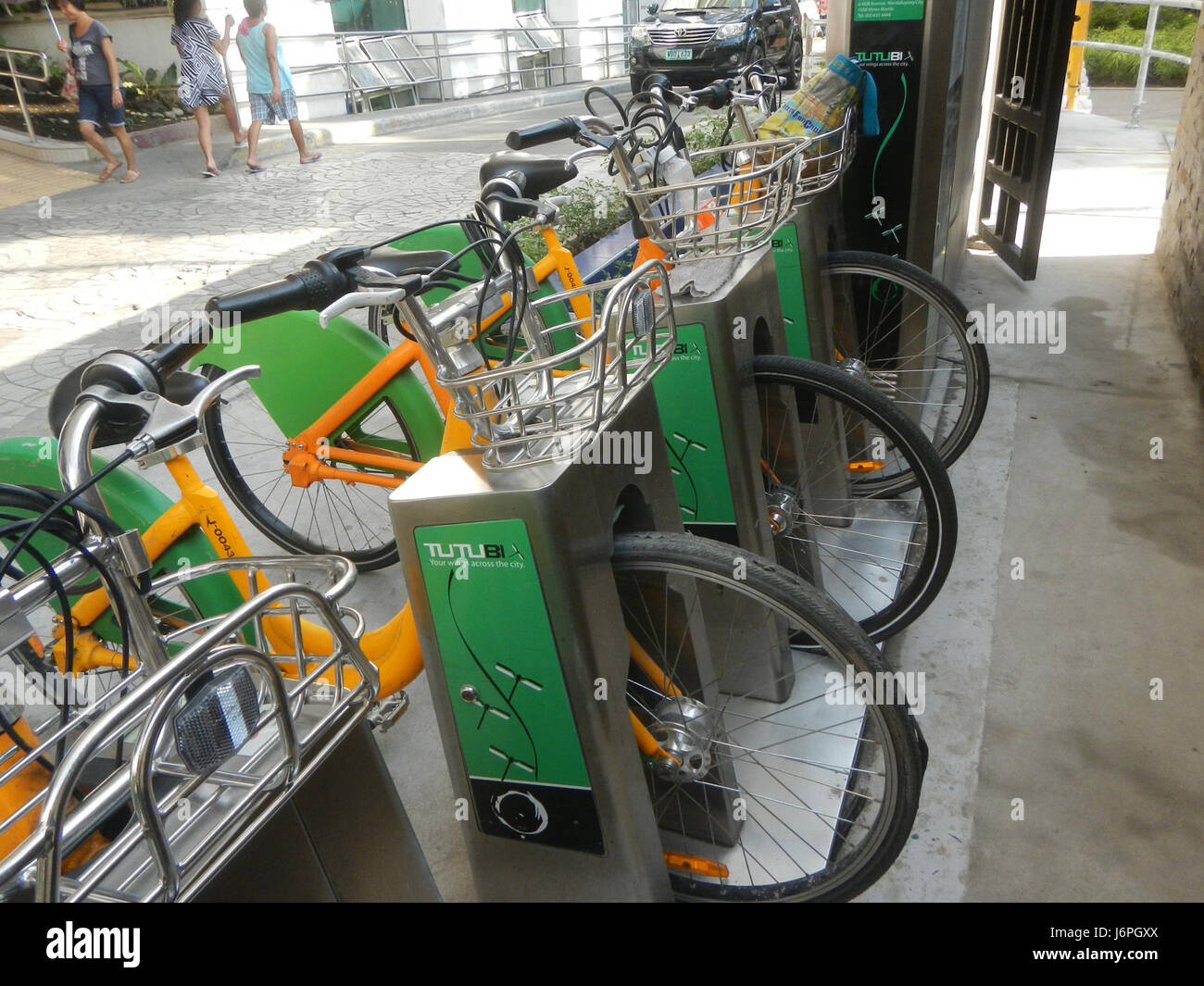 This image features the bicycle parking area at the Pasig City Hall ...