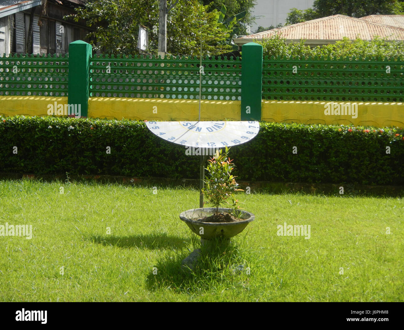 A photograph showing the sundial at Baliuag North Elementary School in ...