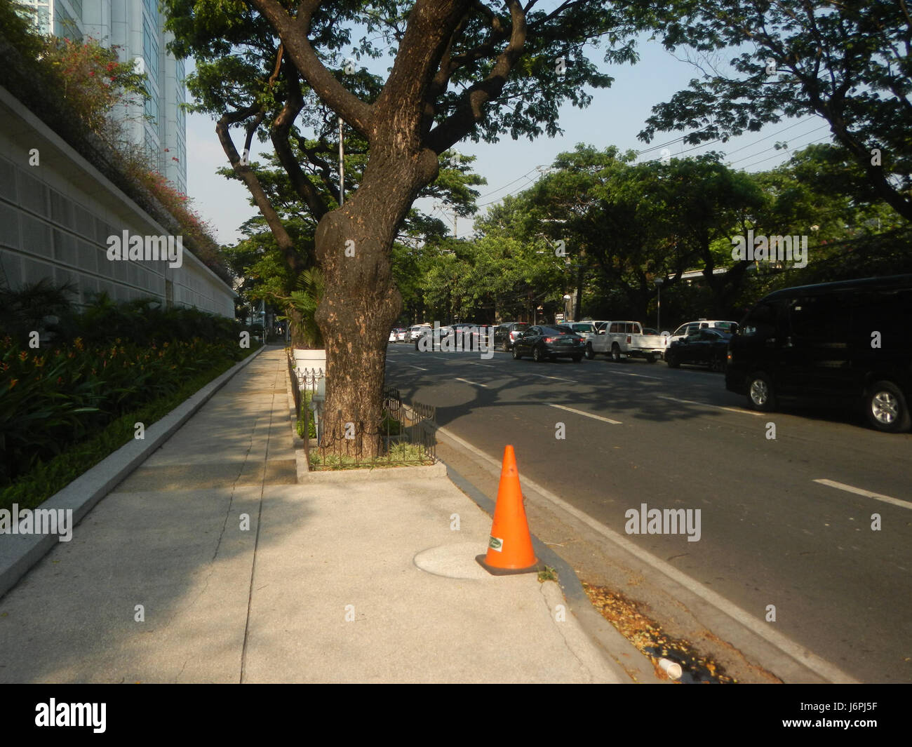 This image captures a busy intersection in the heart of Makati, Manila ...