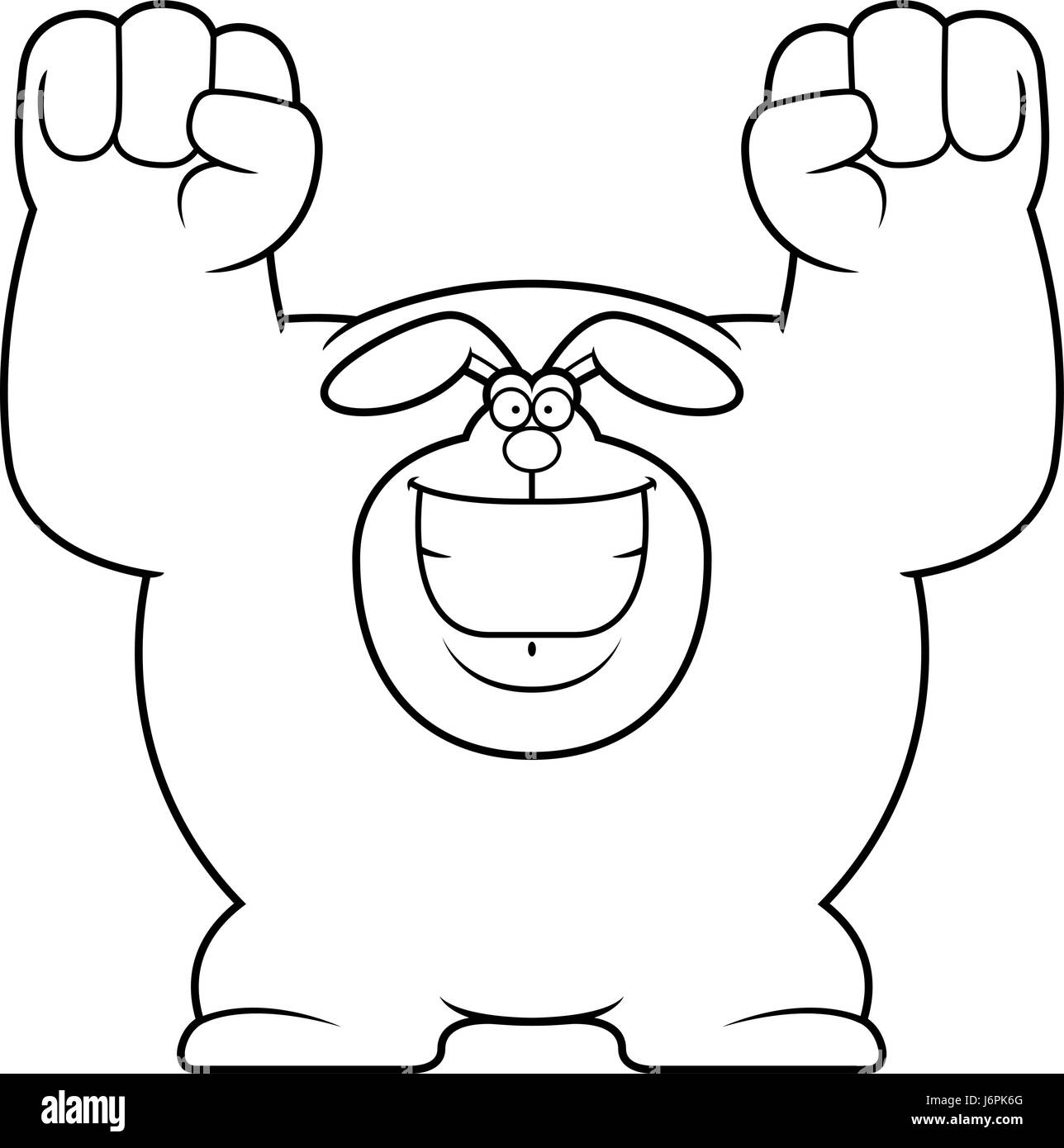 A cartoon illustration of a rabbit celebrating Stock Vector Image & Art ...