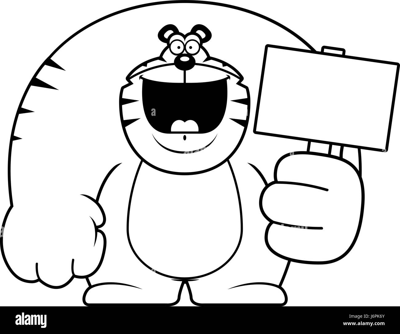 Tiger cartoon blank sign hi-res stock photography and images - Alamy